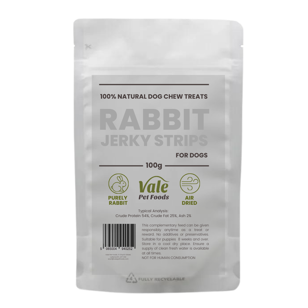 Rabbit Jerky Dog Treats – Vale Pet Foods
