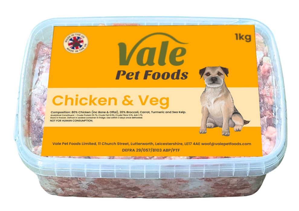 Chicken & Veg - 1KG – Vale Pet Foods