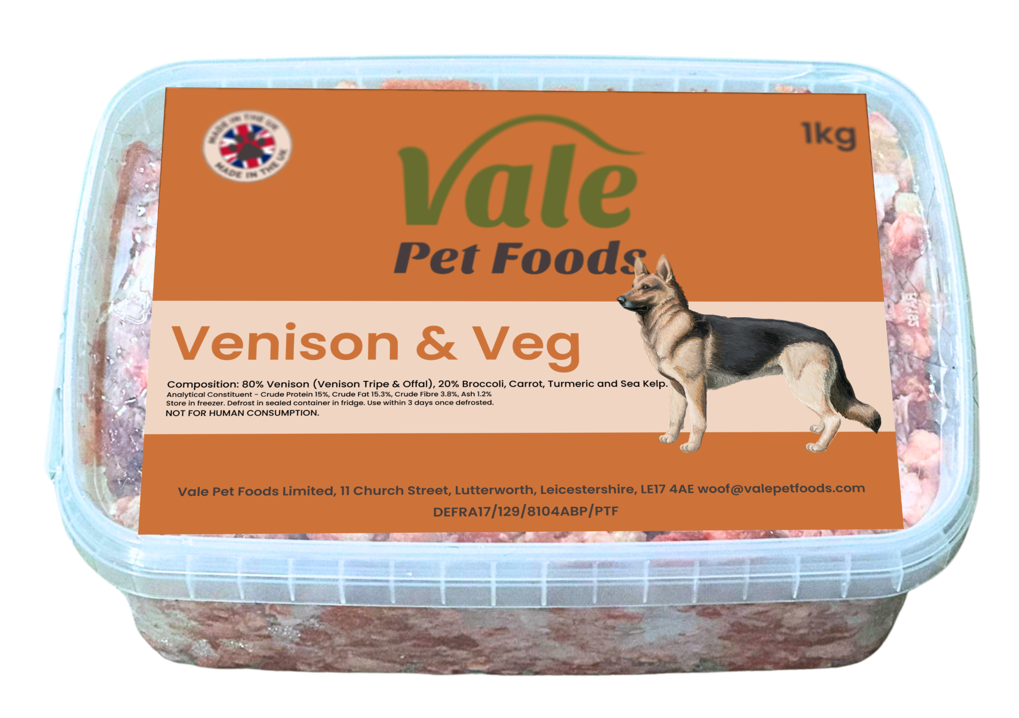 Venison & Veg – Vale Pet Foods
